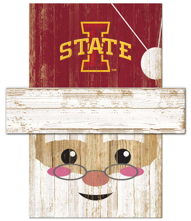 Iowa State Cyclones Santa Head Sign - Sports Unlimited