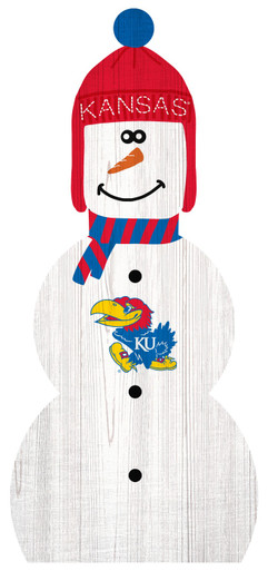Kansas Jayhawks 31" Snowman Leaner - Sports Unlimited