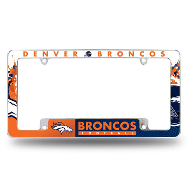 Denver Broncos All Over Chrome License Plate Frame - Sports Unlimited