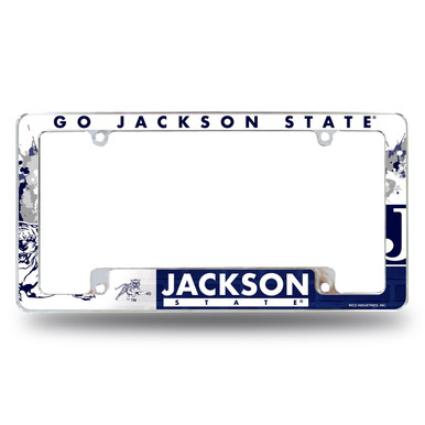 Jackson State Tigers All Over Chrome License Plate Frame - Sports Unlimited