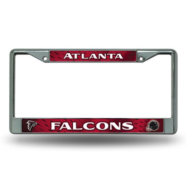 Atlanta Falcons Silver Chrome License Plate Frame - Sports Unlimited