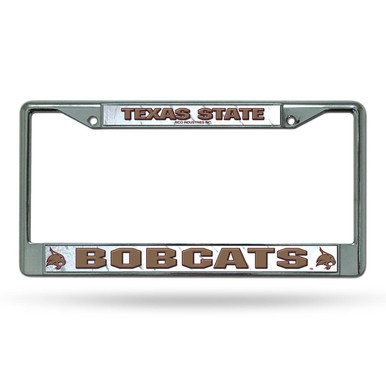Texas State Bobcats Silver Chrome License Plate Frame - Sports Unlimited
