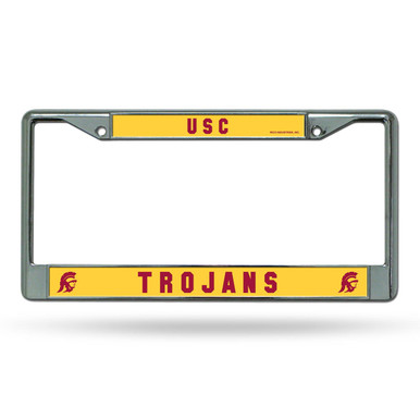 USC Trojans Silver Chrome License Plate Frame - Sports Unlimited