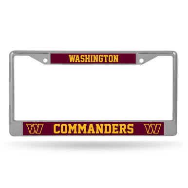 Washington Commanders Silver Chrome License Plate Frame - Sports Unlimited