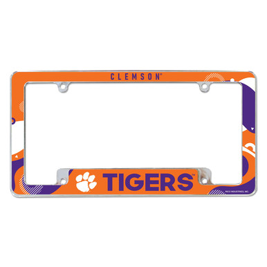 Clemson Tigers Wave Chrome License Plate Frame - Sports Unlimited