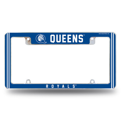 Queens Royals All Over Chrome License Plate Frame - Sports Unlimited