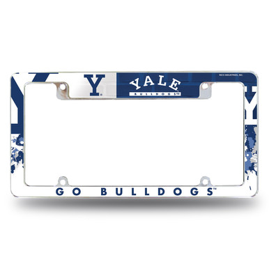 Yale Bulldogs All Over Chrome License Plate Frame - Sports Unlimited