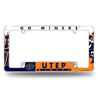 UTEP Miners All Over Chrome License Plate Frame - Sports Unlimited