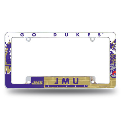 James Madison Dukes All Over Chrome License Plate Frame - Sports Unlimited