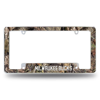 Milwaukee Bucks Mossy Oak Camo Chrome License Plate Frame - Sports ...