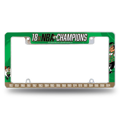 Boston Celtics 18 Time NBA Champs Chrome License Plate Frame - Sports ...