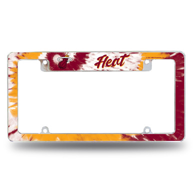 Miami Heat Tie Dye Chrome License Plate Frame - Sports Unlimited