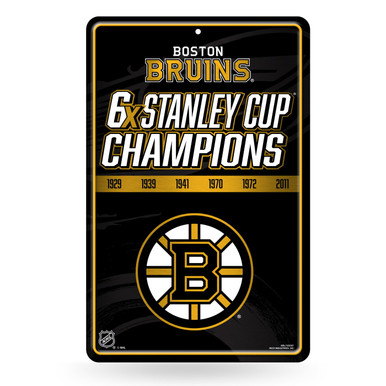 Boston Bruins 11"" x 17"" Large Embossed Metal Wall Sign - Sports Unlimited