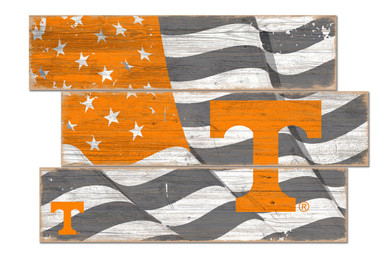 Tennessee Volunteers Flag 3 Plank Sign - Sports Unlimited