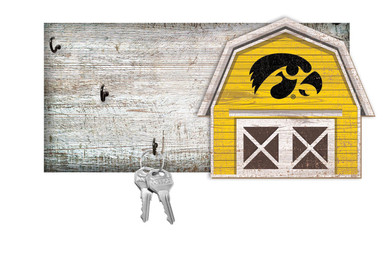 Iowa Hawkeyes 6" x 12" Team Barn Key Holder Sign - Sports Unlimited