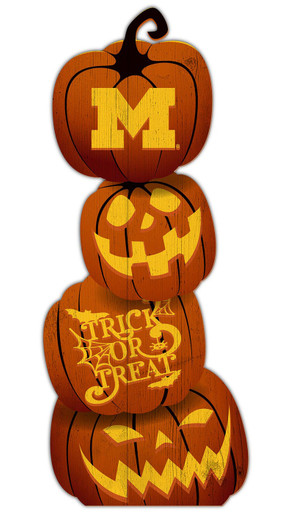 Michigan Wolverines Pumpkin Stack 31" Leaner - Sports Unlimited