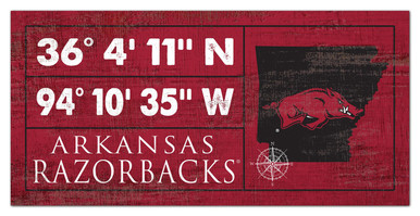 Arkansas Razorbacks Horizontal Coordinate 6" x 12" Sign - Sports Unlimited