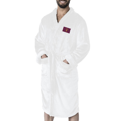 Arizona State Sun Devils White Out Men's Silk Touch Robe - Sports Unlimited