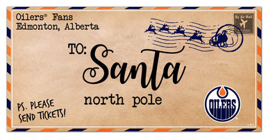 Edmonton Oilers 6" x 12" To Santa Sign - Sports Unlimited