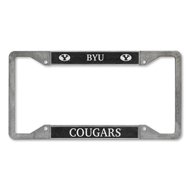 BYU Cougars Pewter Style License Plate Frame - Sports Unlimited