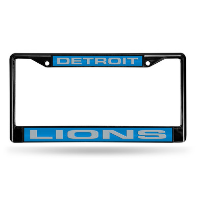 Detroit Lions Black Laser License Plate Frame - Sports Unlimited