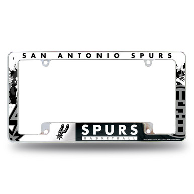 San Antonio Spurs All Over Chrome License Plate Frame - Sports Unlimited