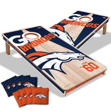 Denver Broncos 2' x 4' All-Wood Cornhole Set - Sports Unlimited