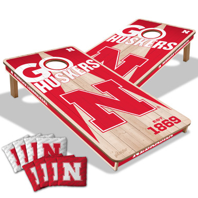 Nebraska Cornhuskers 2' x 4' All-Wood Cornhole Set - Sports Unlimited