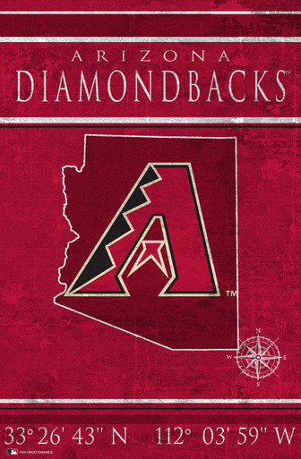 Arizona Diamondbacks 17" x 26" Coordinates Sign - Sports Unlimited