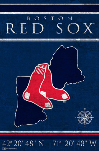 Boston Red Sox 17" x 26" Coordinates Sign - Sports Unlimited