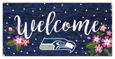 Seattle Seahawks 6" x 12" Floral Welcome Sign - Sports Unlimited