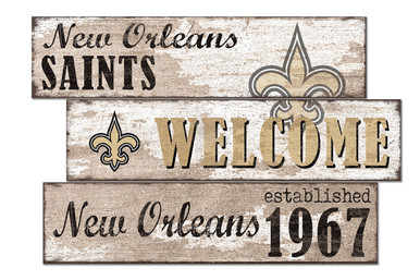 New Orleans Saints Welcome 3 Plank Sign - Sports Unlimited