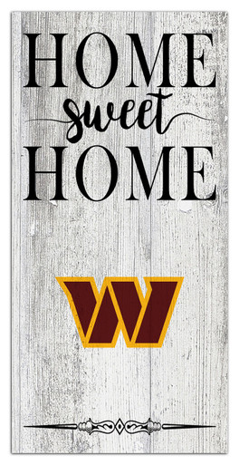 Washington Commanders Home Sweet Home Whitewashed 6" x 12" Sign ...