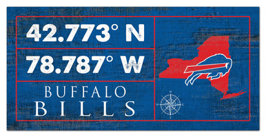 Buffalo Bills Horizontal Coordinate 6" x 12" Sign - Sports Unlimited