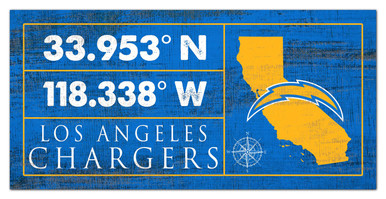Los Angeles Chargers Horizontal Coordinate 6" x 12" Sign - Sports Unlimited