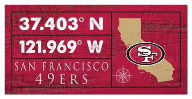 San Francisco 49ers Horizontal Coordinate 6" x 12" Sign - Sports Unlimited