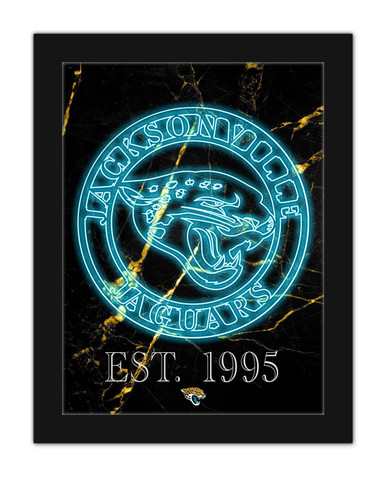Jacksonville Jaguars Neon Circle Logo 12" x 16" Framed Wall Art ...