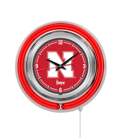Nebraska Cornhuskers Neon Clock - Sports Unlimited