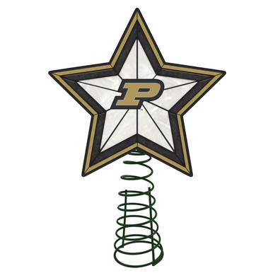 Purdue Boilermakers Light Up Art Glass Tree Topper - Sports Unlimited