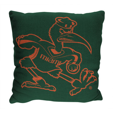 Miami Hurricanes Invert Woven Pillow - Sports Unlimited