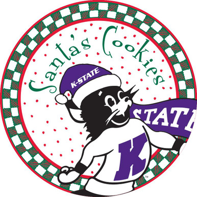 Kansas State Wildcats Santa Ceramic Cookie Plate - Sports Unlimited