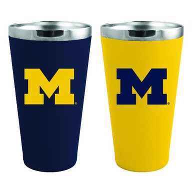 Michigan Wolverines 2 Pack Team Color Stainless Steel Pint Glass ...