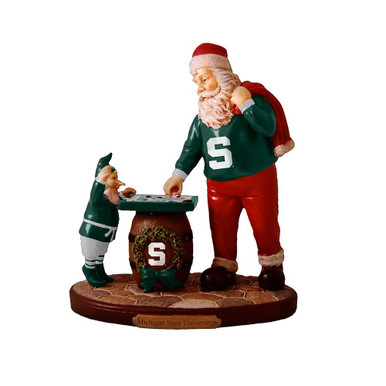 Michigan State Spartans Checkerboard Santa - Sports Unlimited
