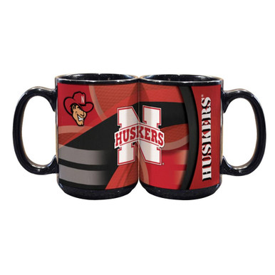 Nebraska Cornhuskers 15 oz. Black Carbon Fiber Mug - Sports Unlimited
