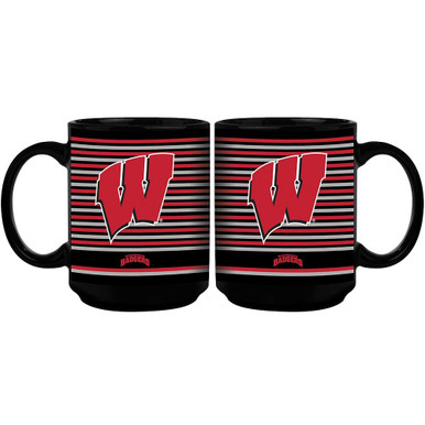 Wisconsin Badgers 15 oz. Black Logo Mug - Sports Unlimited