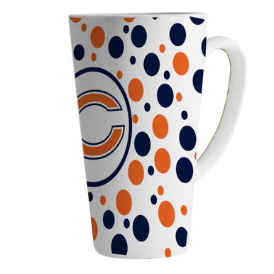 Chicago Bears 16 oz. White Polka Dot Latte Mug - Sports Unlimited