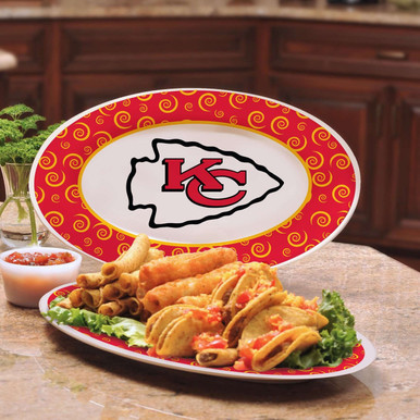 Kansas City Chiefs 12" Swirl Platter - Sports Unlimited