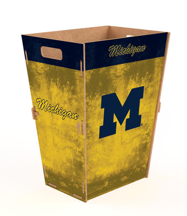 Michigan Wolverines Team Color Trash Bin - Sports Unlimited