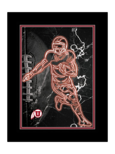 Utah Utes Neon Player Framed 12" x 16" Sign - Sports Unlimited