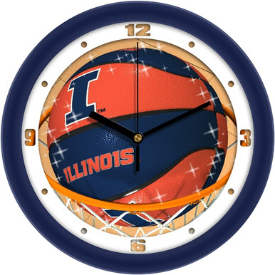 Illinois Fighting Illini Slam Dunk Wall Clock - Sports Unlimited